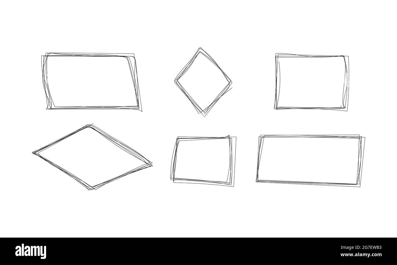 Highlight rectangle scribble frame - ink pen scrawl border for emphasis ...