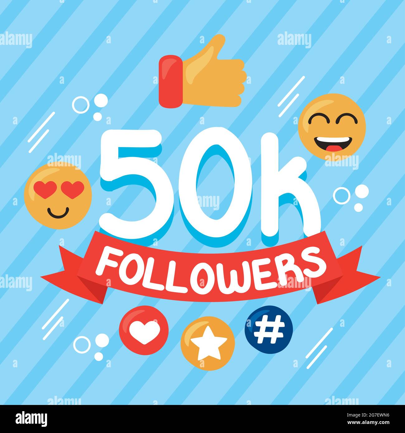 50k followers and social media icons Stock Vector Image & Art - Alamy