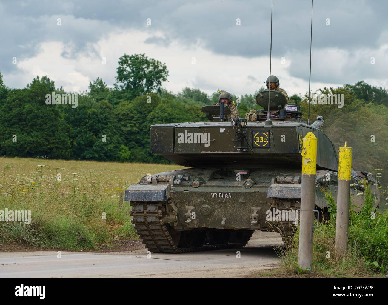 British army Challenger 2 main battle tank on maneuvers Salisbury Plain ...