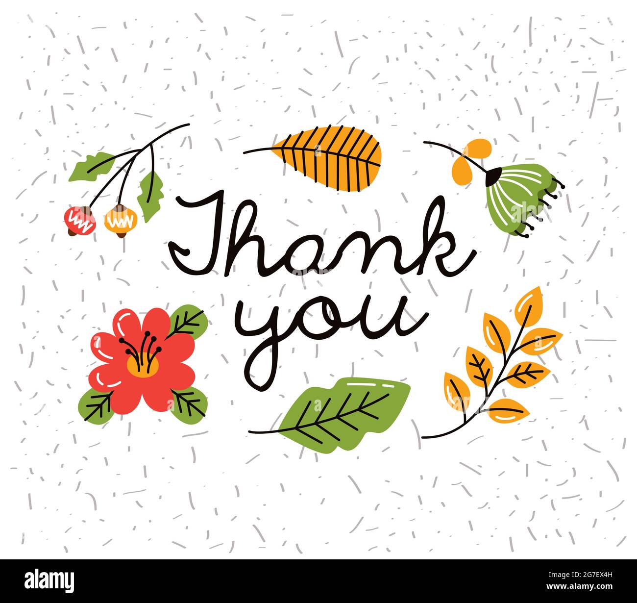 thank you lettering with atumn icons Stock Vector Image & Art - Alamy