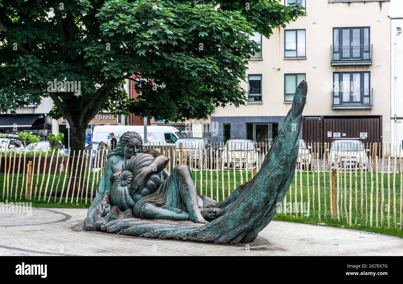 The statue of Ammonite a legendary female sea entity, sculptor Niall O ...