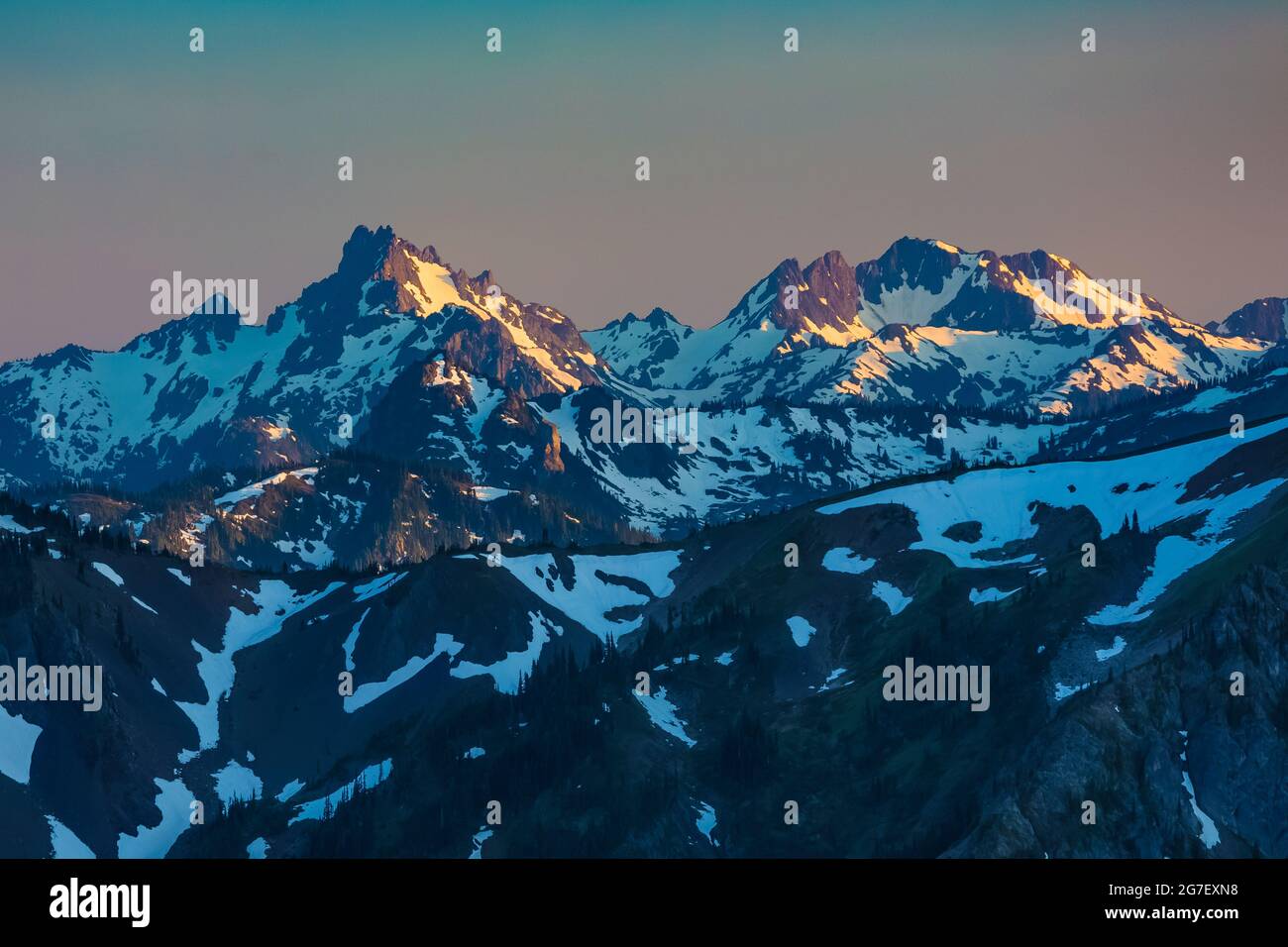 Stunning mountains rising above Marmot Pass in the Buckhorn Wilderness ...