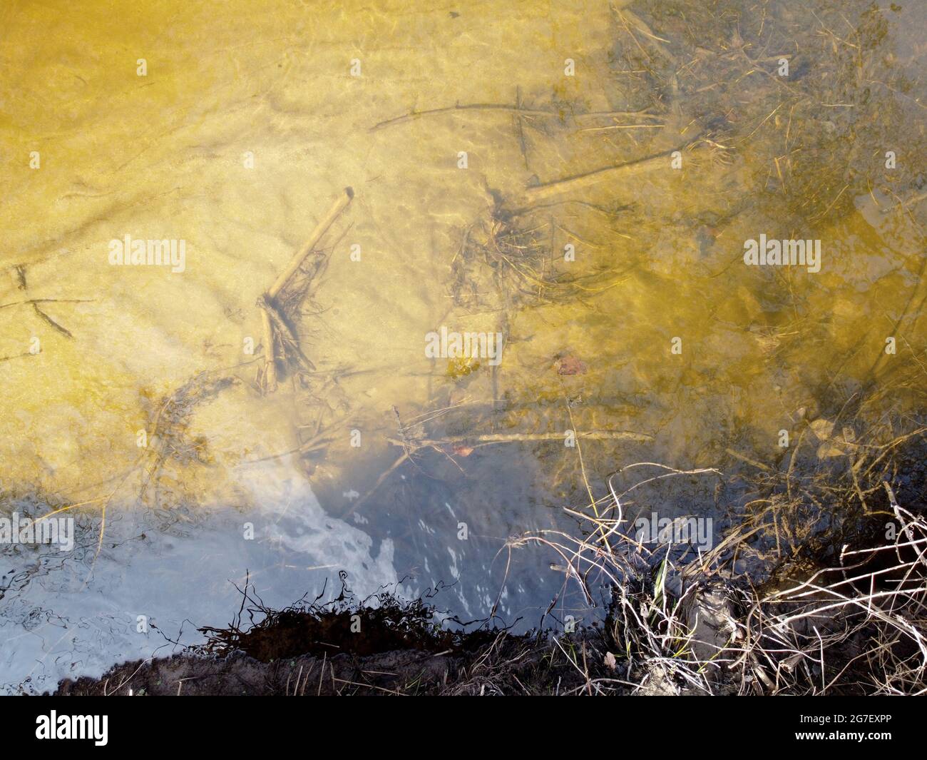 High angle shot of the river with dirty water Stock Photo - Alamy