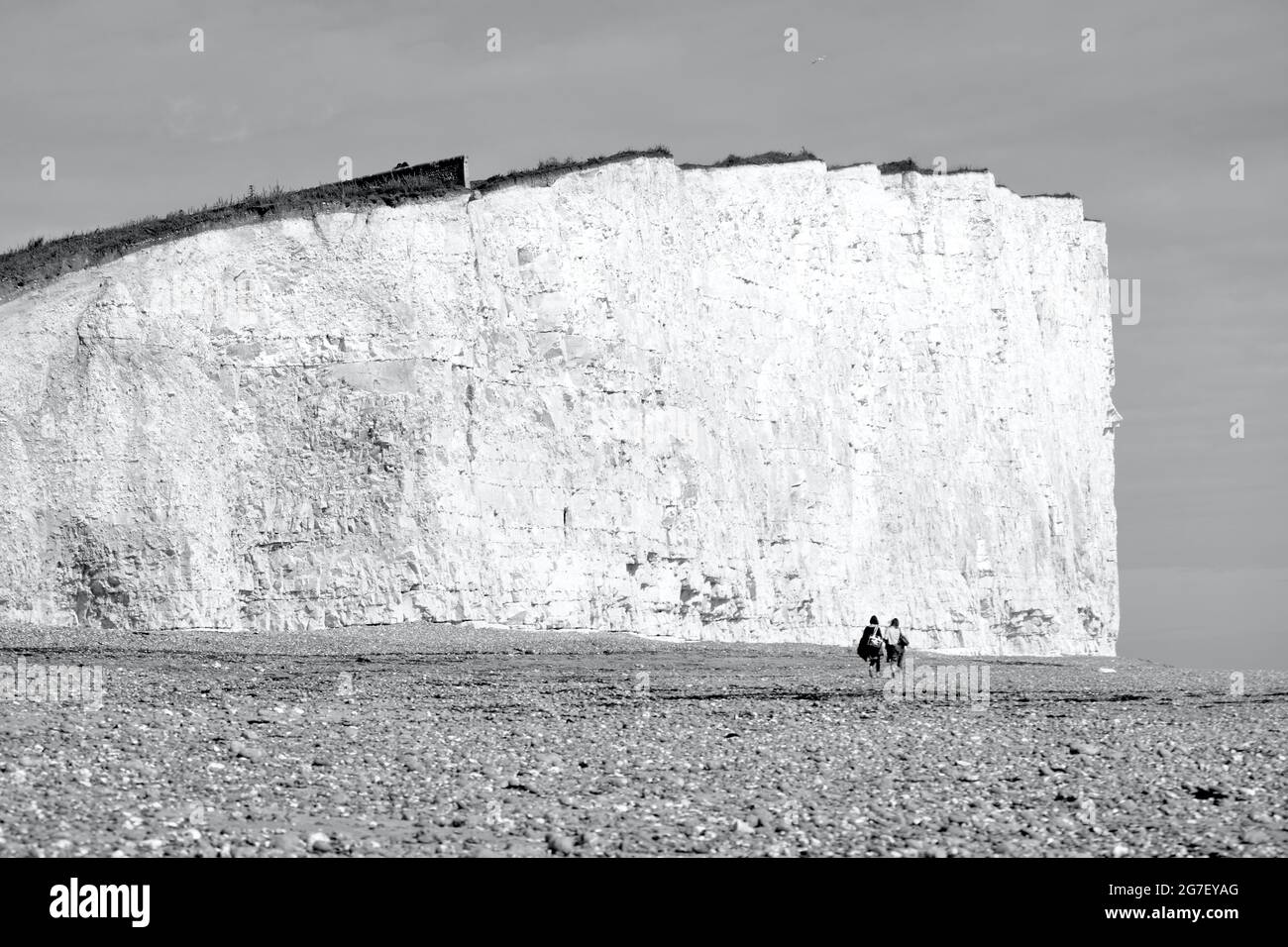The white cliffs at Burling Gap, Eastbourne. Spectacular scenery of ...