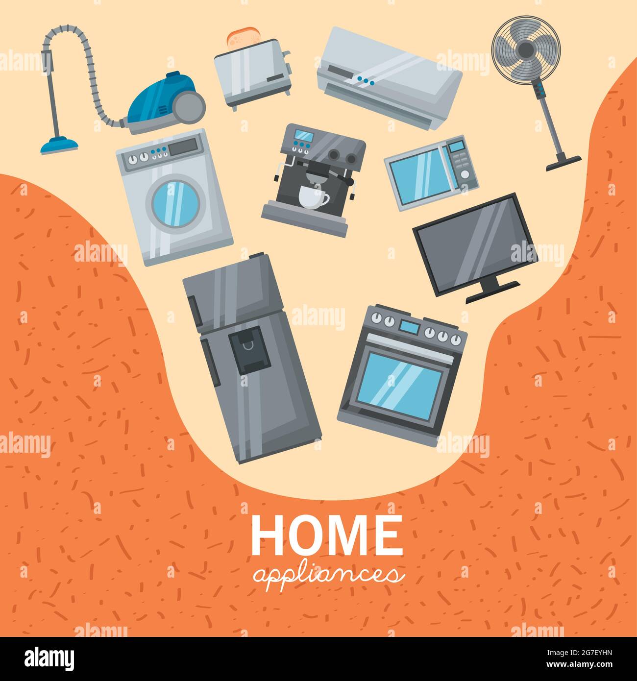 home appliances set icons poster Stock Vector Image & Art - Alamy