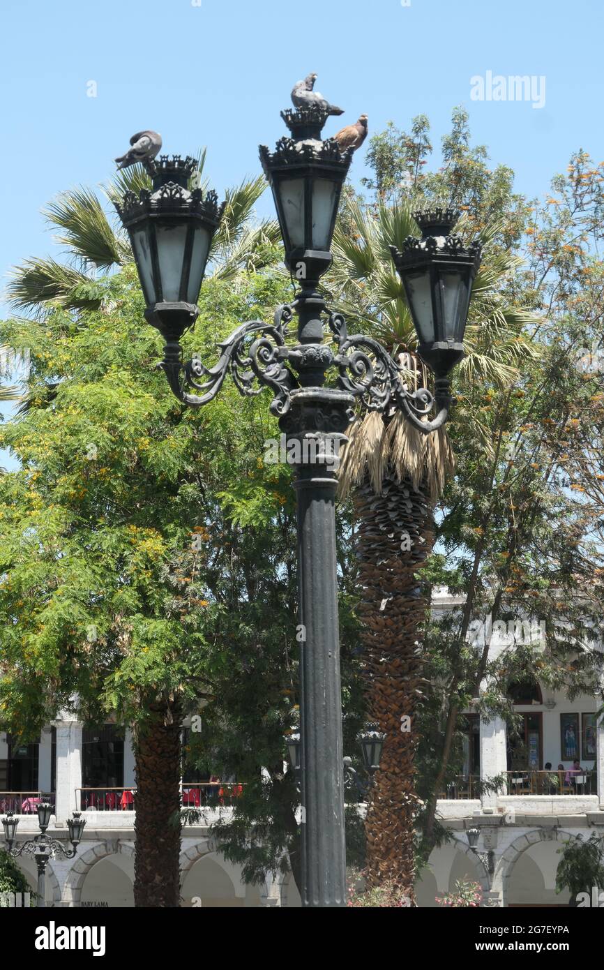 street lamp in Arequipa Peru Stock Photo - Alamy
