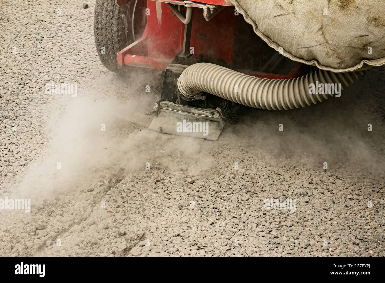 Preparation of the surface for laying asphalt pavement. Removal of ...