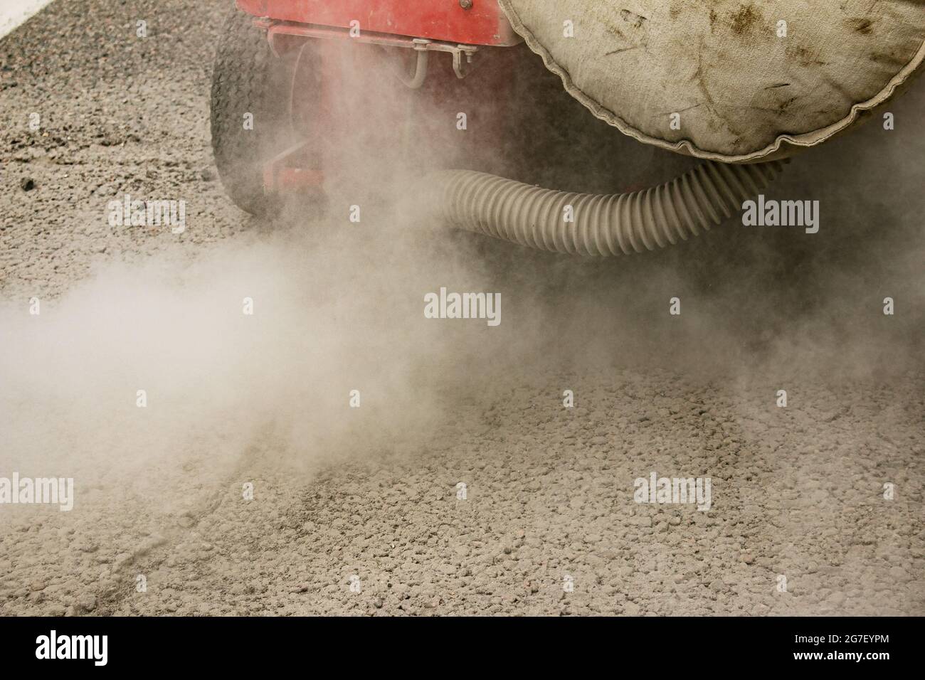 Preparation of the surface for laying asphalt pavement. Removal of ...