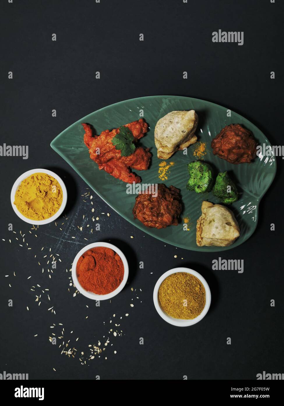 Indian starter variety dish Stock Photo - Alamy