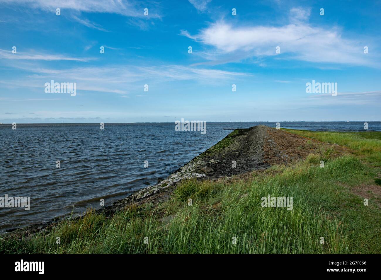 Grassy bank of a peaceful river Stock Photo - Alamy