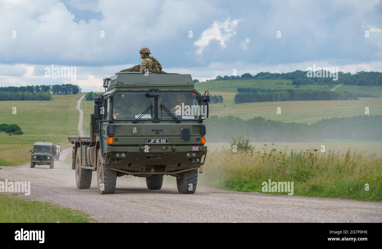 British army M.A.N. 4x4 SV logistics lorry vehicle truck on exercise ...