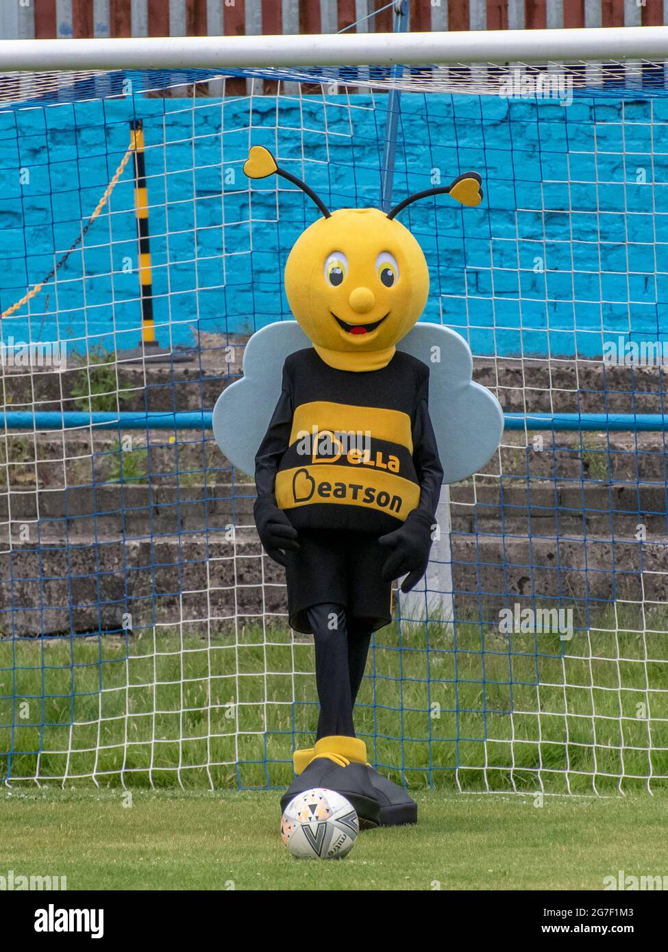 Glasgow, Scotland, UK. 11th July 2021: Bella the Bee in the goals for a ...