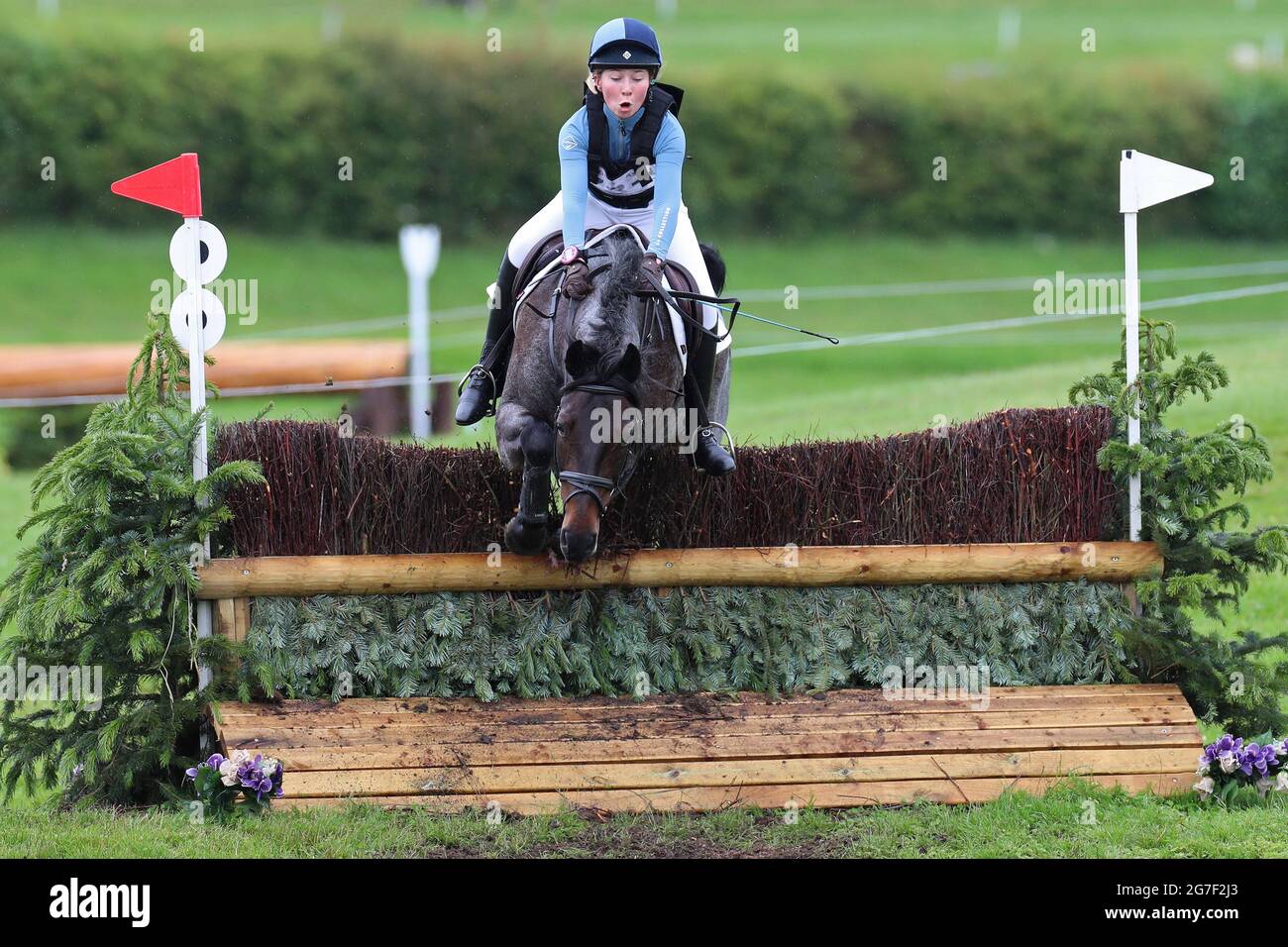 MARLBOROUGH, UK. JULY 10TH. Alexandra Horne riding Burley Morse during PT Section M Cross ...