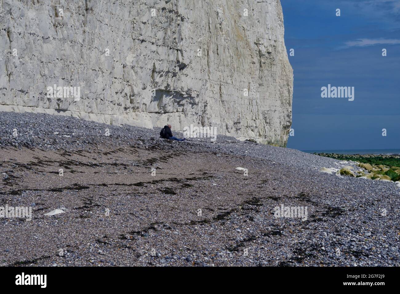 The white cliffs at Burling Gap, Eastbourne. Spectacular scenery of ...