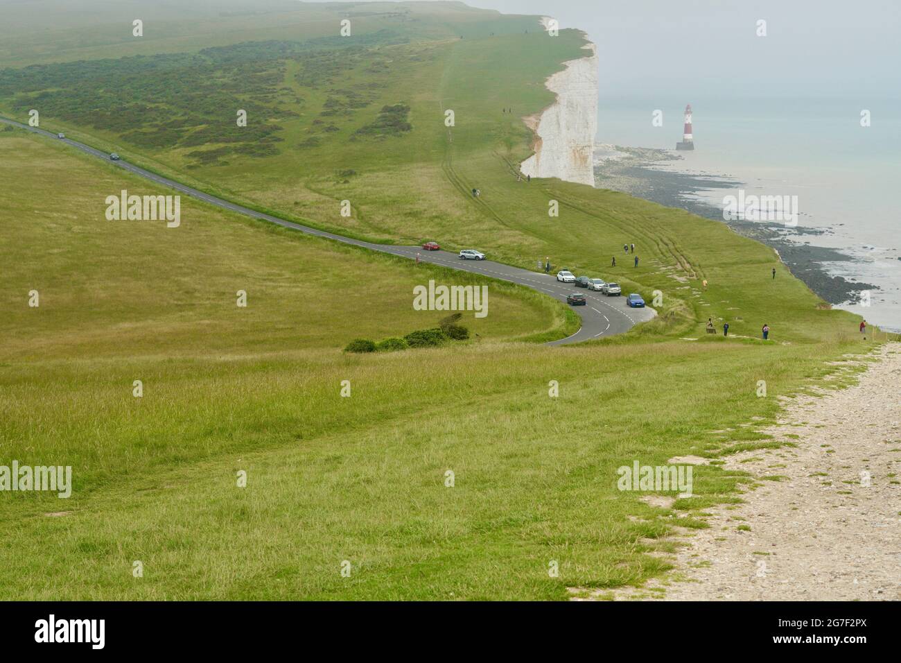 The white cliffs at Burling Gap, Eastbourne. Spectacular scenery of ...