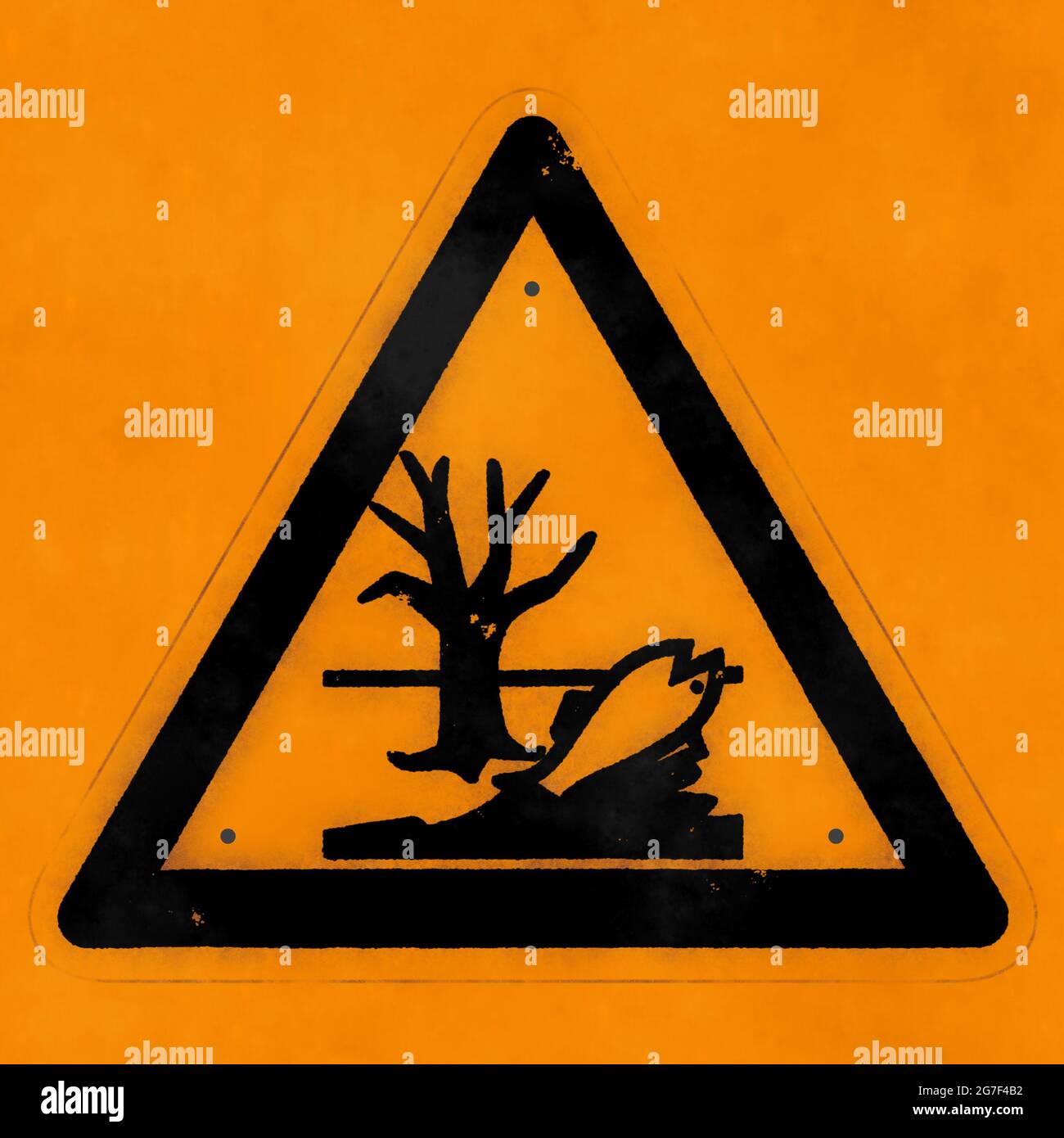 Illustration of harmful chemicals warning sign isolated on orange ...