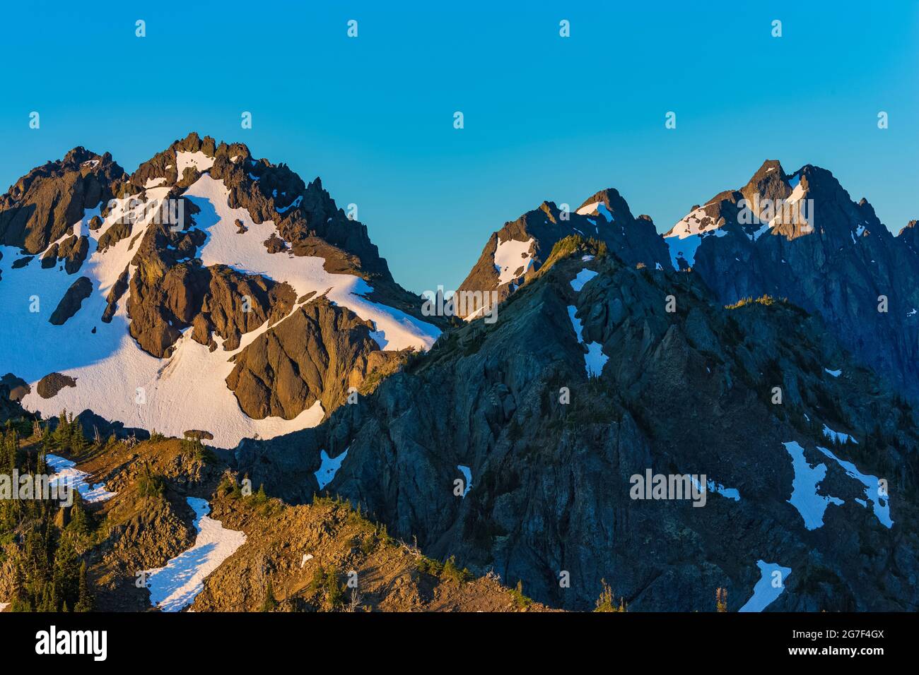 Rugged Olympic Mountains terrain viewed from Marmot Pass in the ...