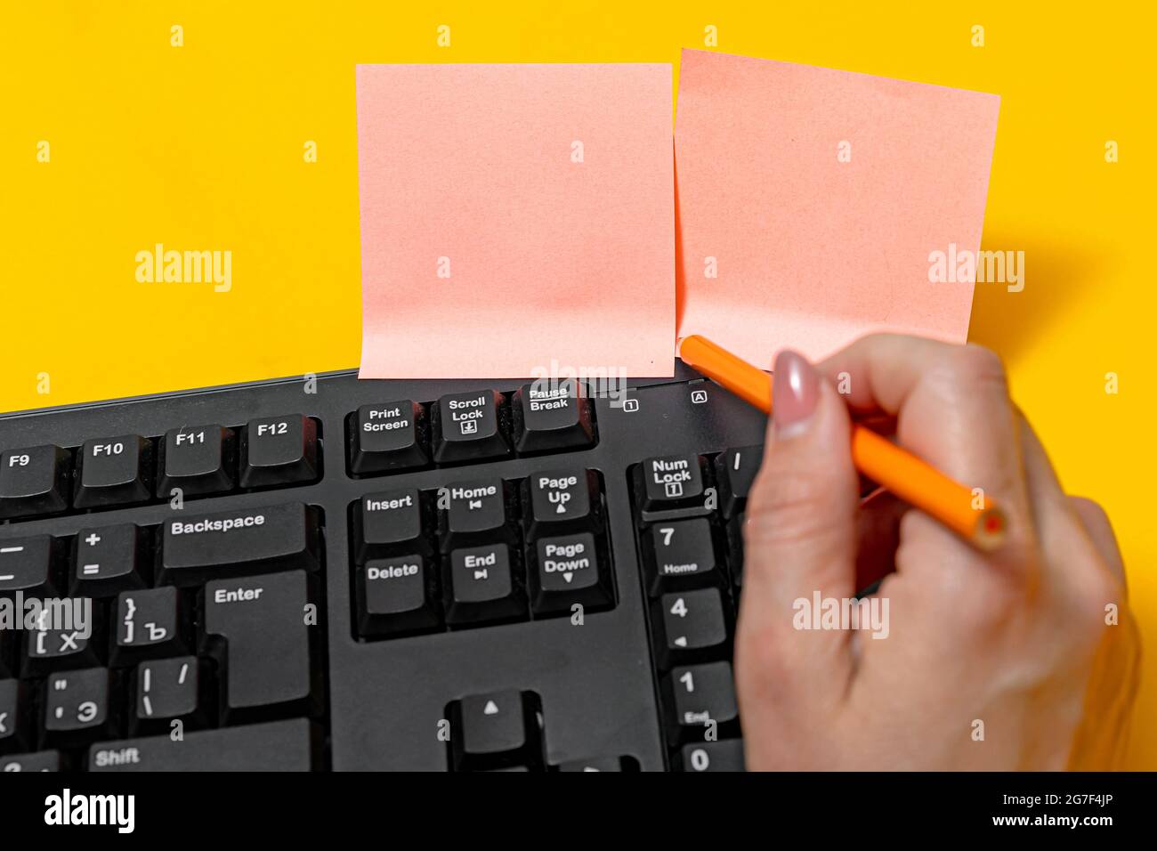 Hands Pointing Pressing Computer Keyboard Keys Typewriting New Ideas ...