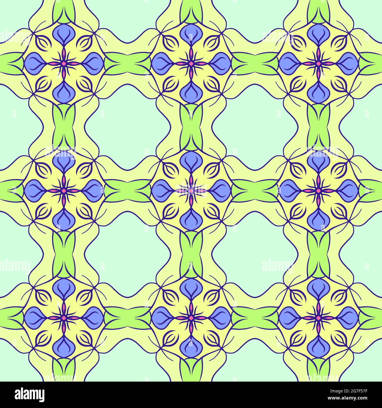Illustration of colorful geometrical repeat patterns on a light ...