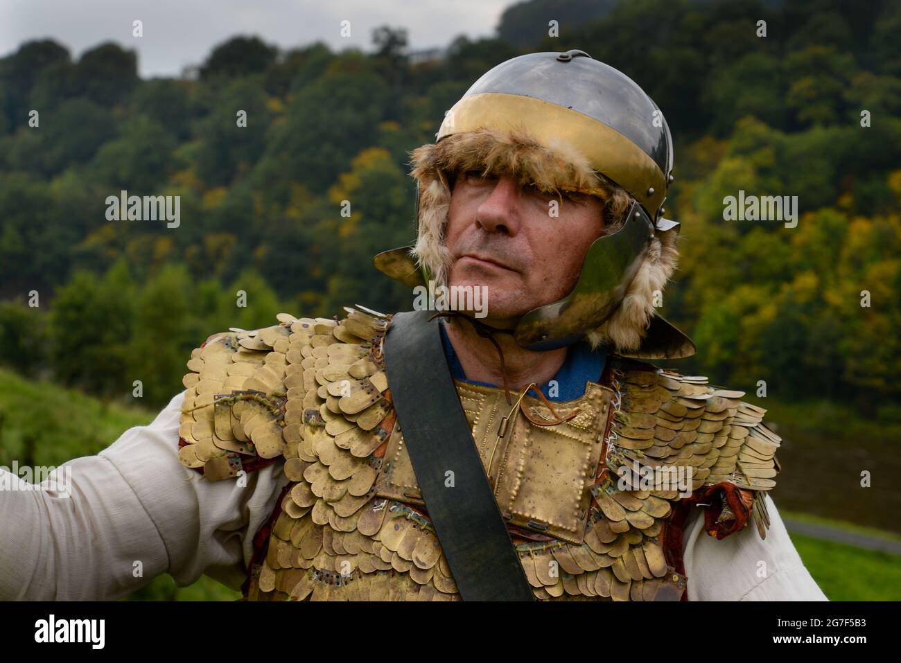 Reenactor dressed as Roman soldier of the late 2nd early 3rd century AD ...