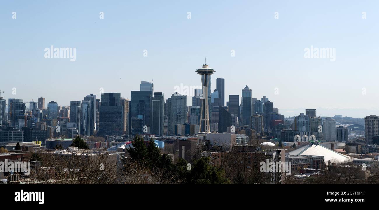 Seattle, Washington D.C. USA - April 06, 2021: panoramic seattle ...