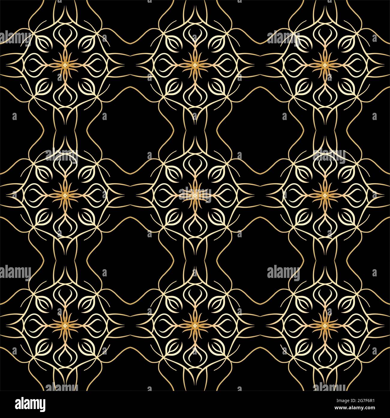 2D wallpaper illustration with interlinked decorative yellow shapes ...