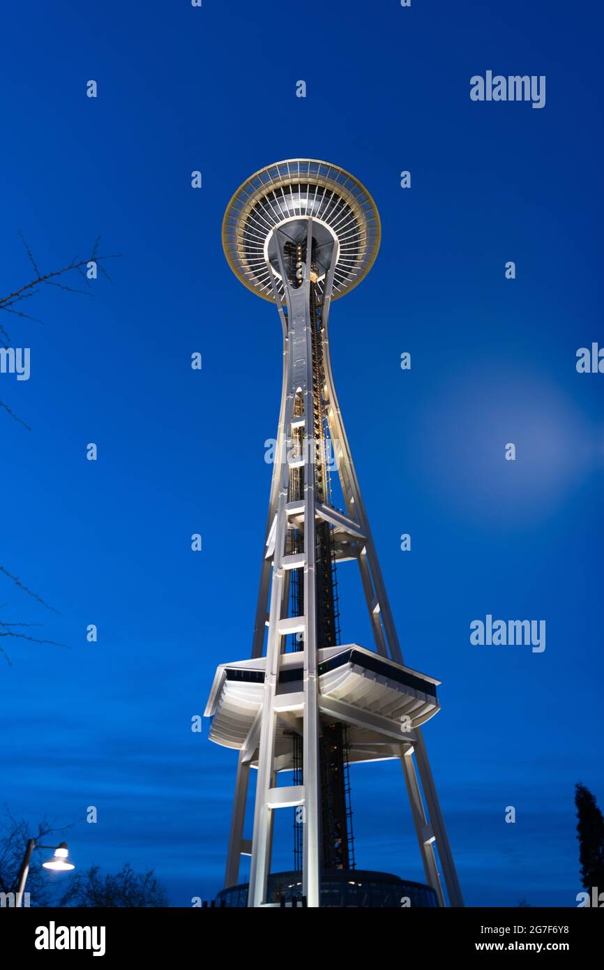 seattle needle tower. Seattle skyline panorama. Space Needle is an ...