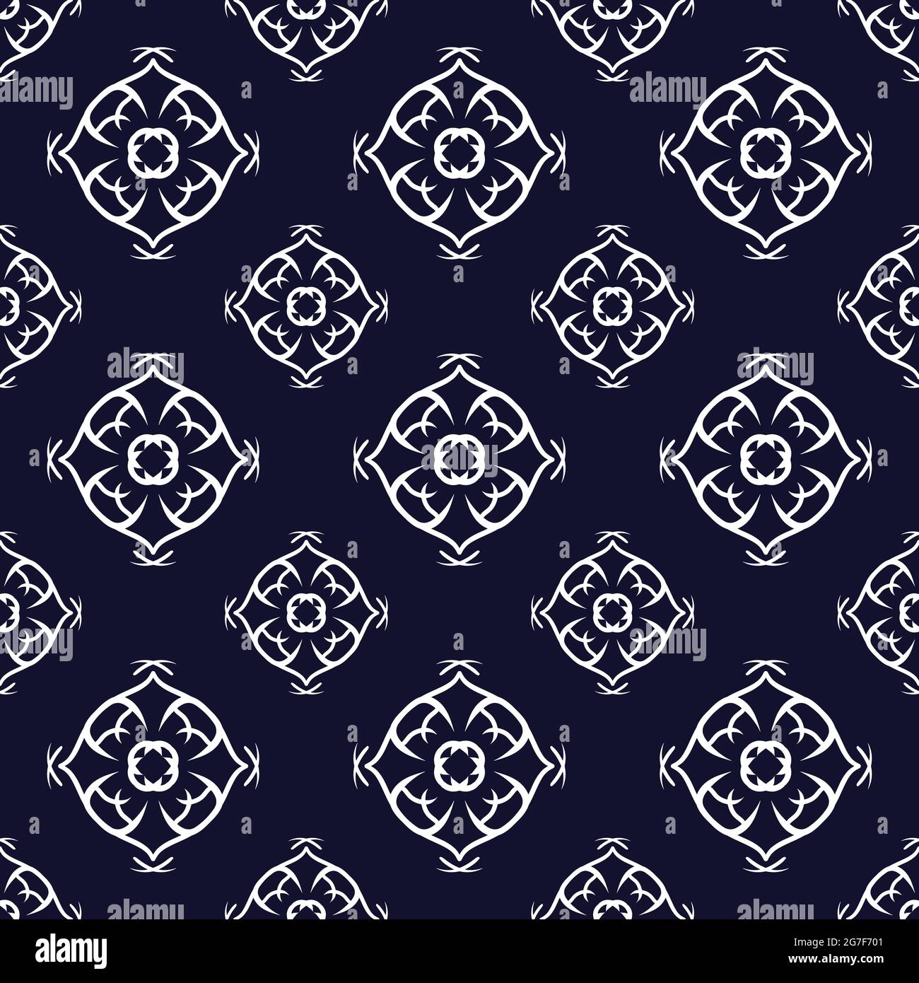 Blue background in a 2D illustration wallpaper with a seamless pattern ...