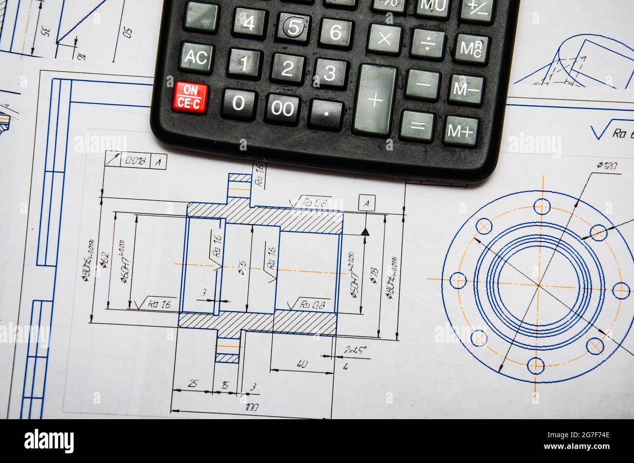 Technical Drawings Calculator High Resolution Stock Photography and ...