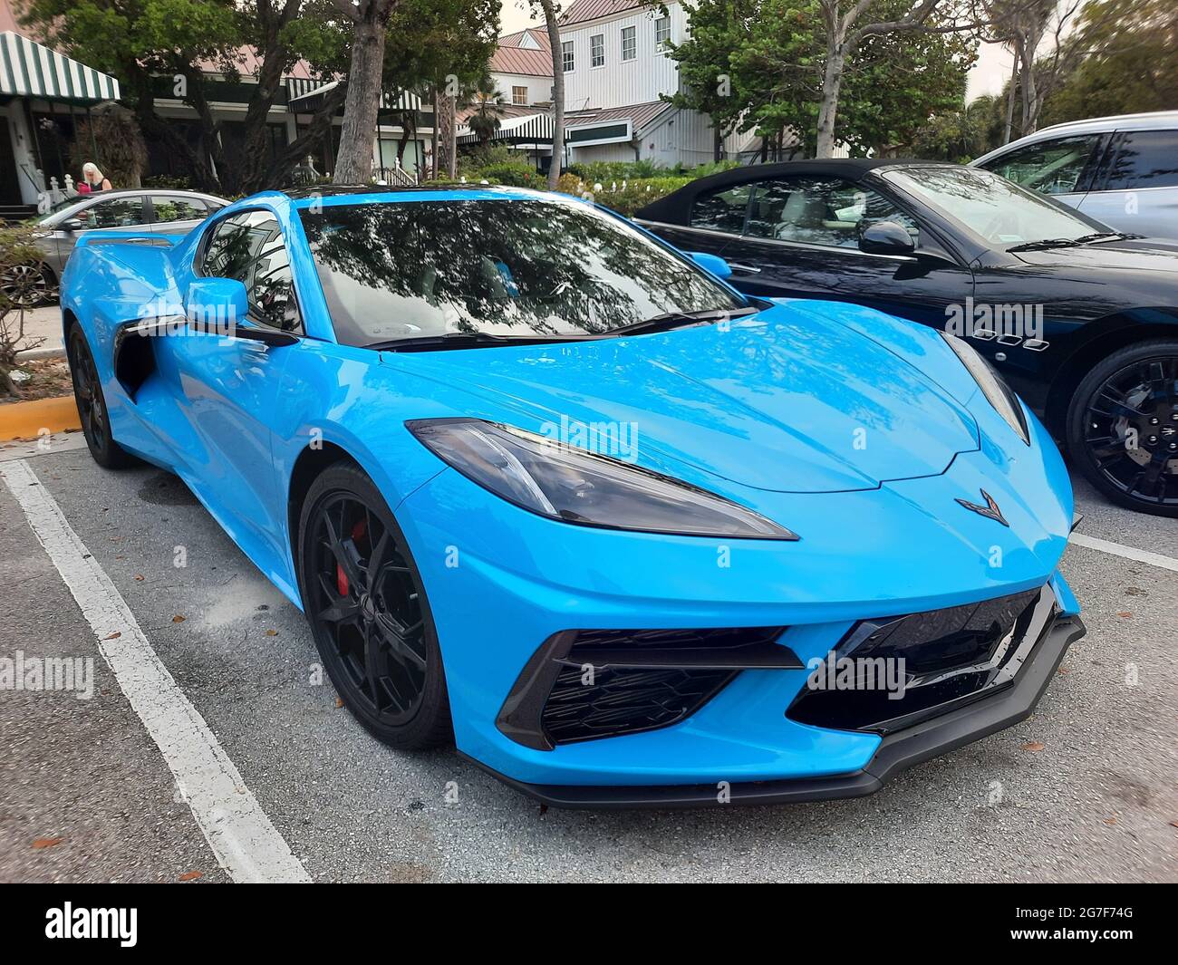 Los Angeles, California USA - April 19, 2021: blue Chevrolet Corvette ...