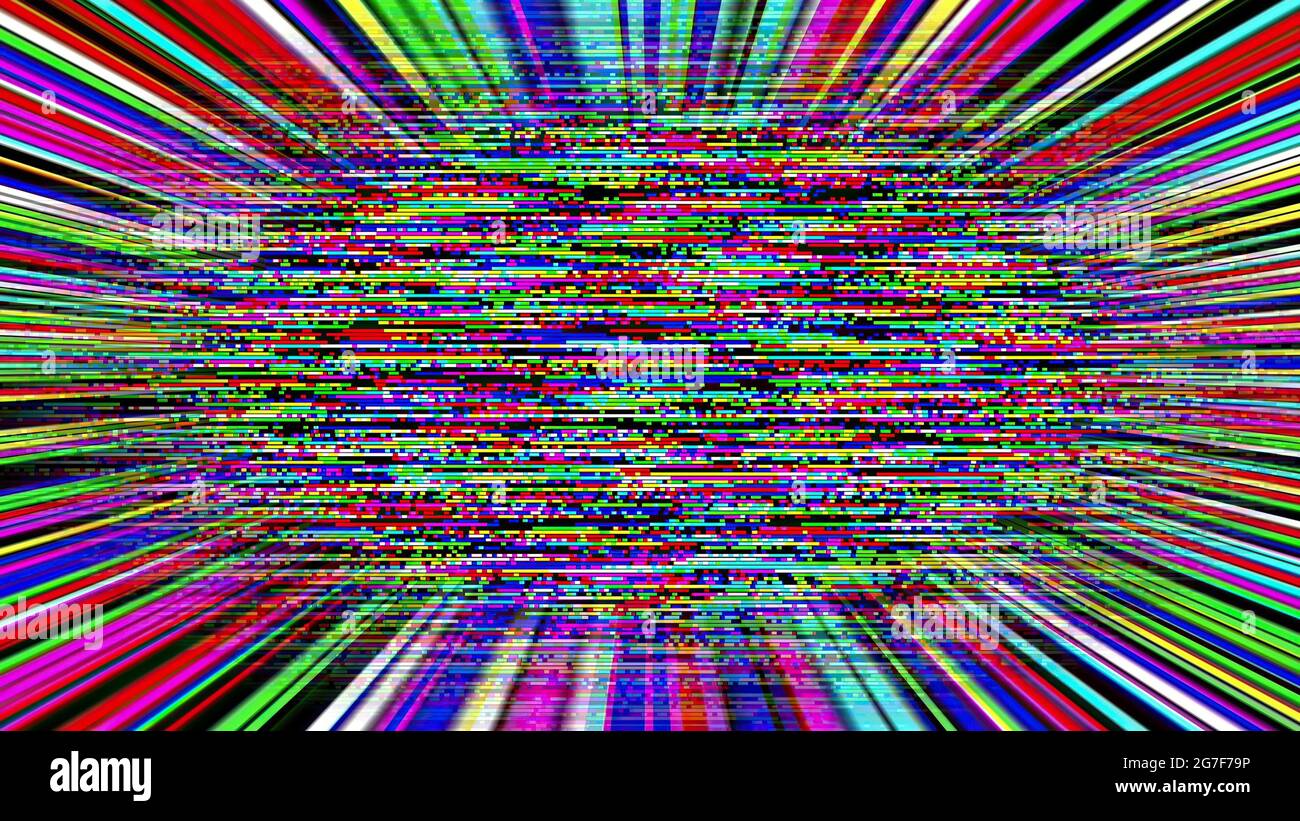 Colorful light rays and pixels Stock Photo - Alamy