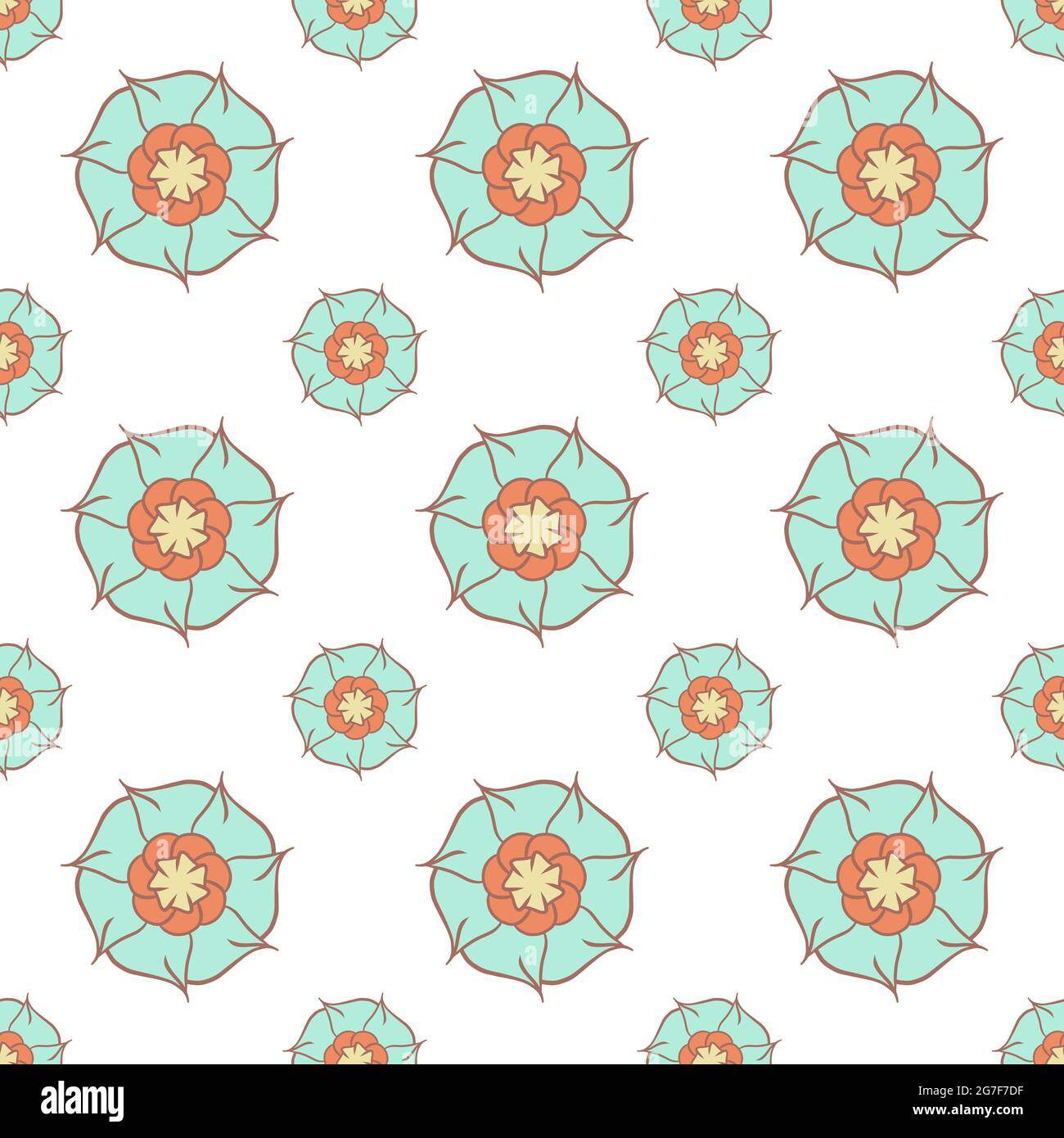 Illustration of colorful floral repeat patterns on a white background ...