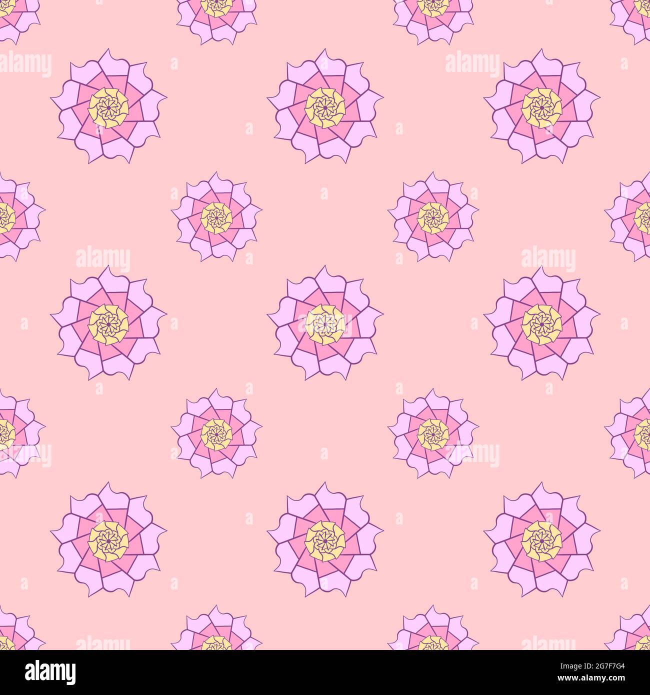 Illustration of floral repeat patterns on a pink background Stock Photo ...