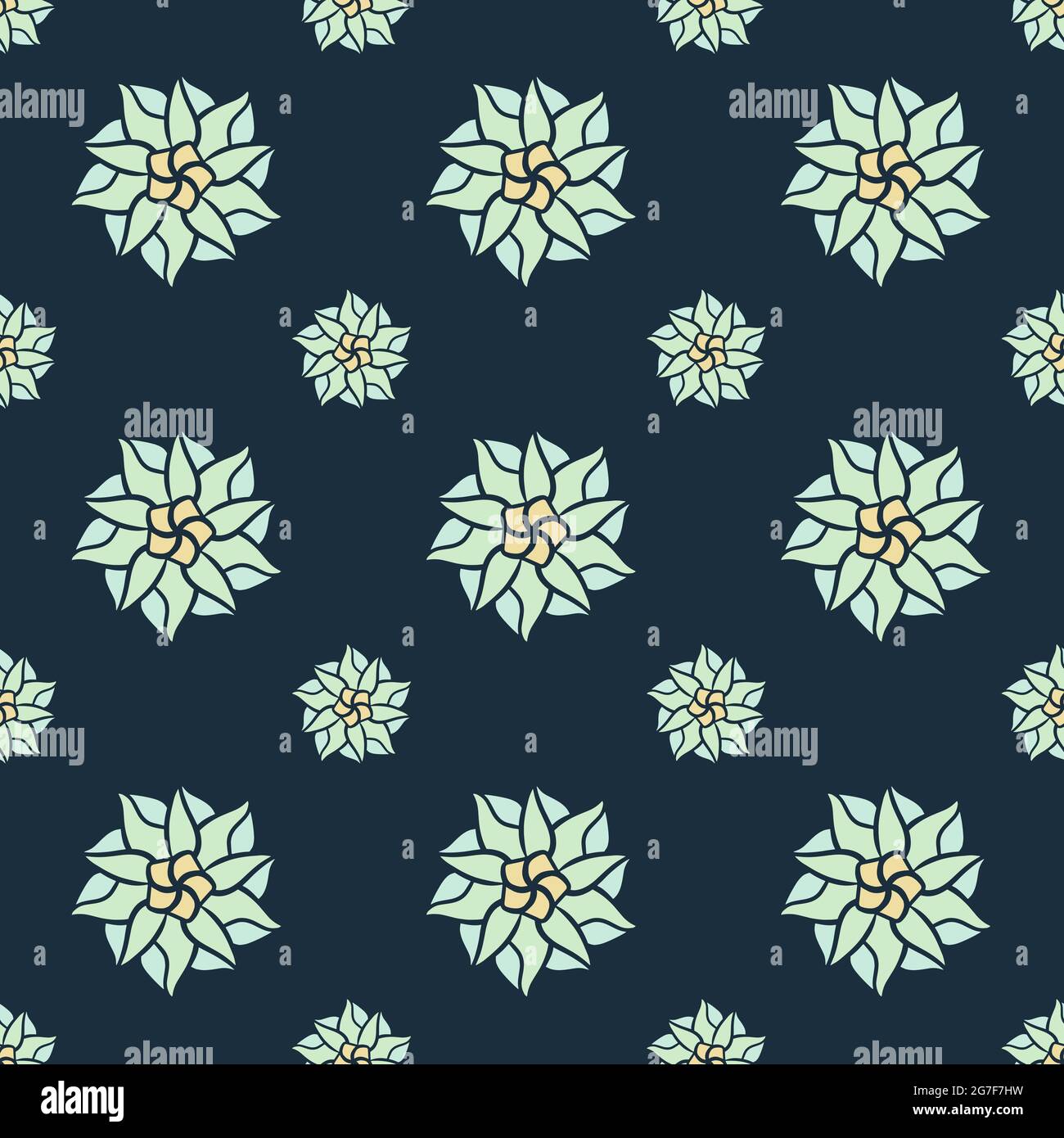 Illustration of floral repeat patterns on a blue background Stock Photo ...