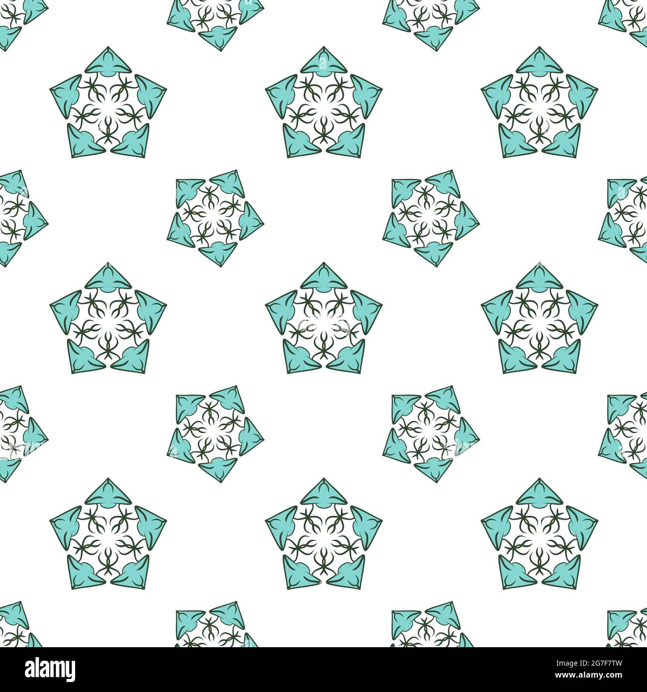 Vibrant 2D illustration with a seamless pattern of bright geometric ...