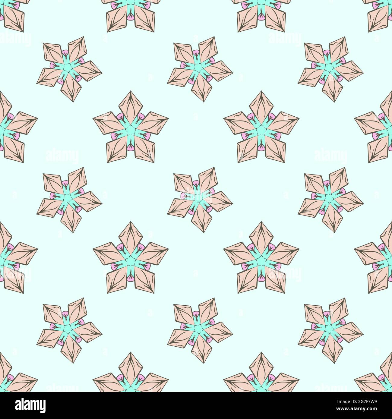 Illustration of seamless repeat patterns for textile or wrapping and ...