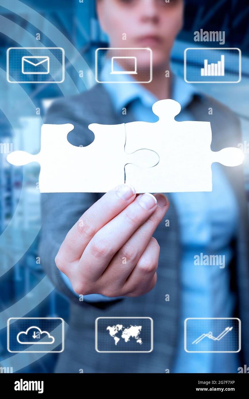 Ideas puzzle showing concepts innovation hi-res stock photography and ...