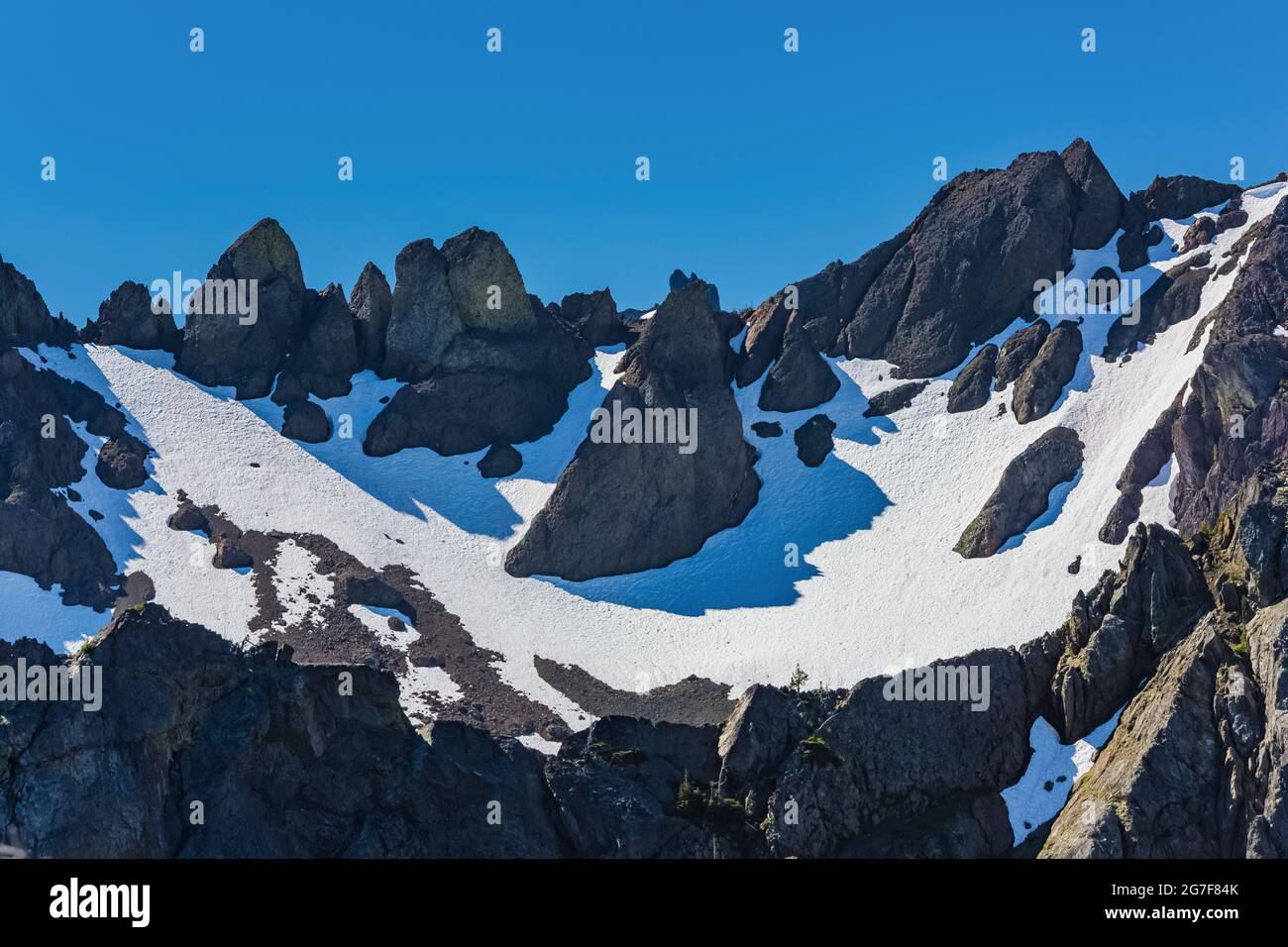 Mountains rising above Marmot Pass in the Buckhorn Wilderness, Olympic ...