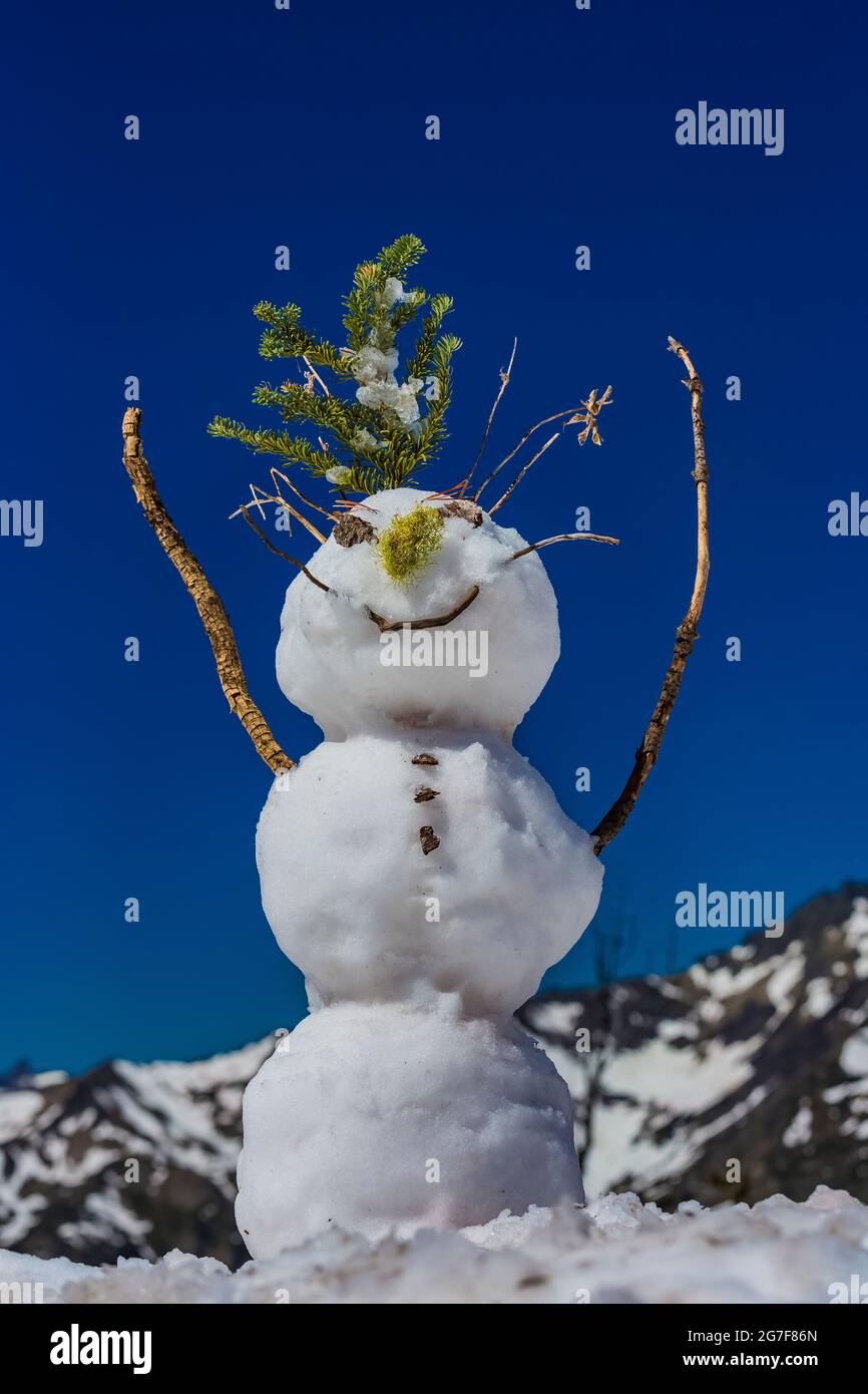 Snowman made with natural materials near Marmot Pass in the Buckhorn ...