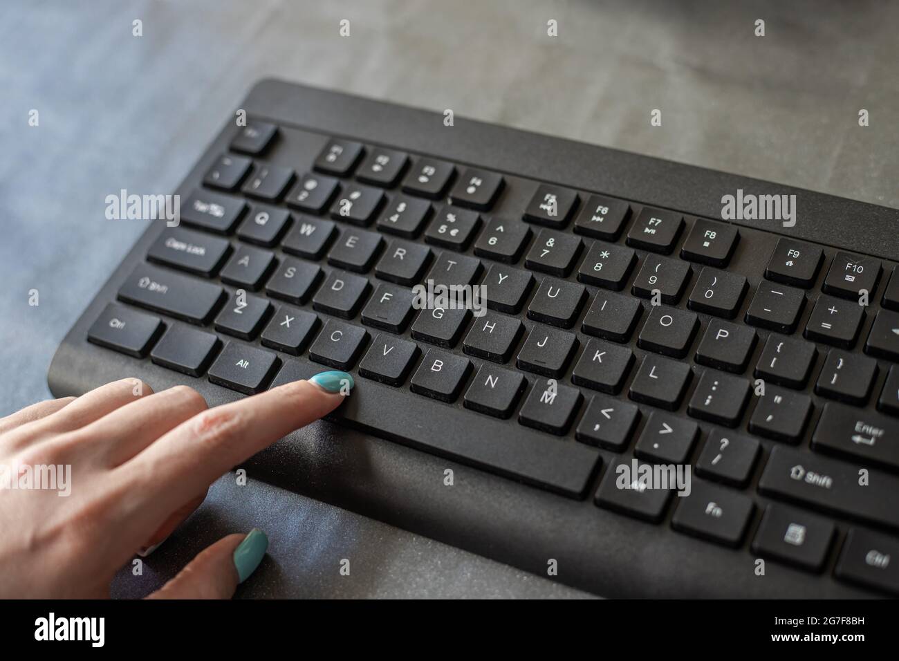 Lady Hands Pointing Pressing Computer Keyboard Keys Typewriting New ...