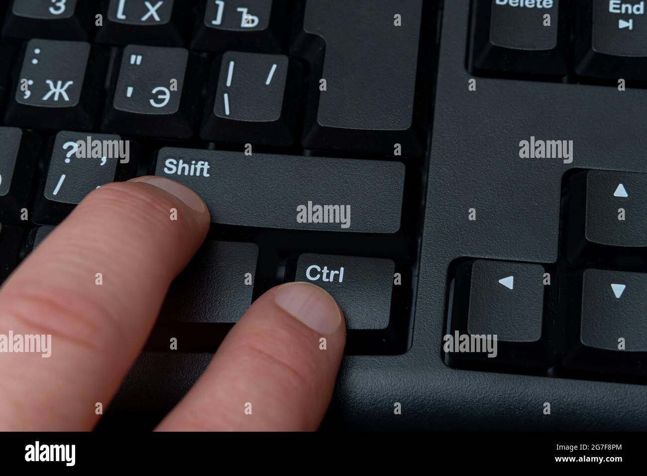 Hands Pointing Pressing Computer Keyboard Keys Typewriting New Ideas ...