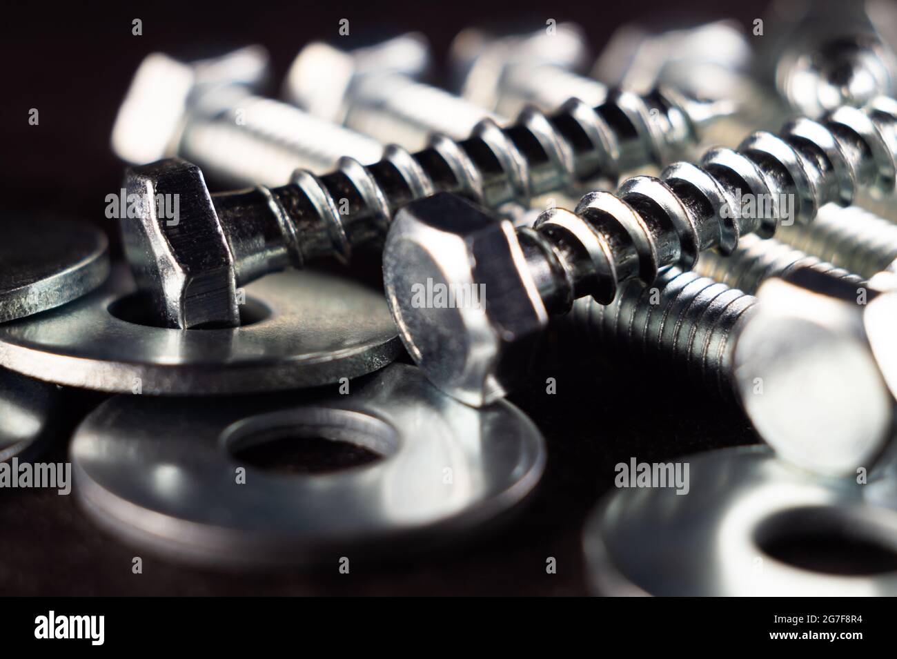 Closeup shot of sharp twisted metallic screws and bolts Stock Photo - Alamy