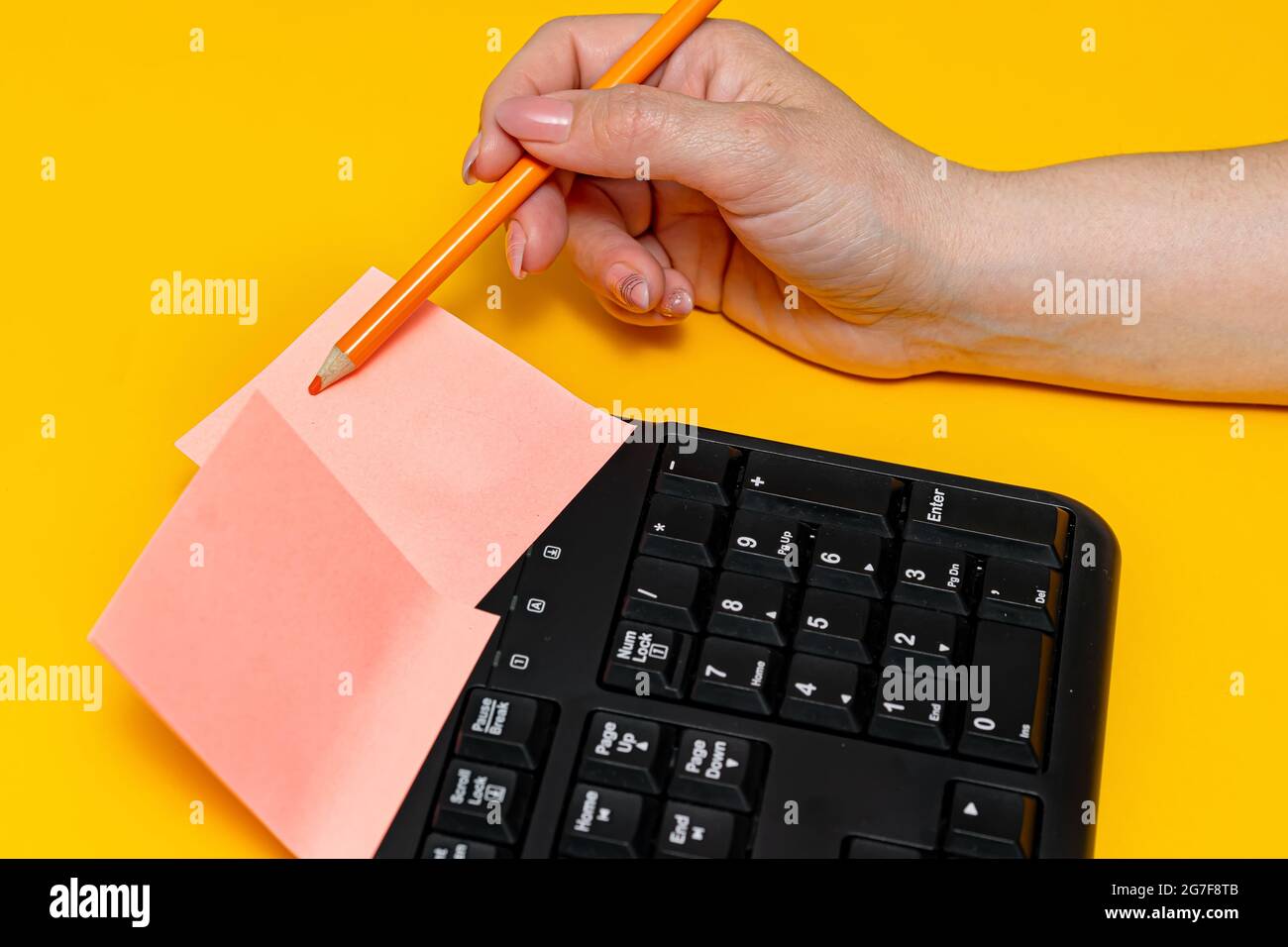 Hands Pointing Pressing Computer Keyboard Keys Typewriting New Ideas ...