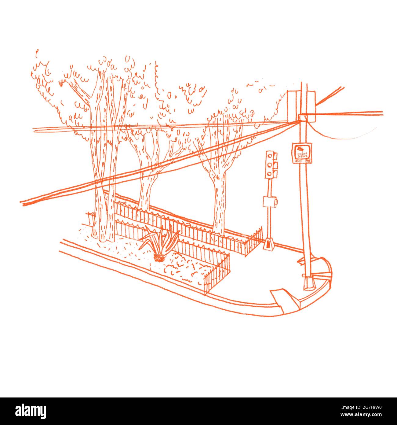 City trees street Cut Out Stock Images & Pictures - Alamy