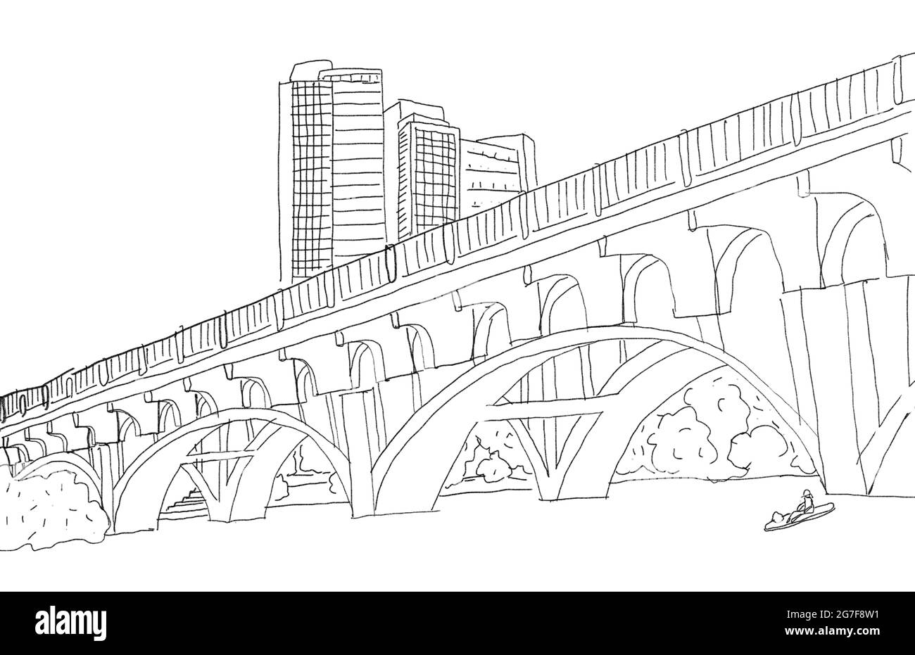 Austin skyline drawing hi-res stock photography and images - Alamy