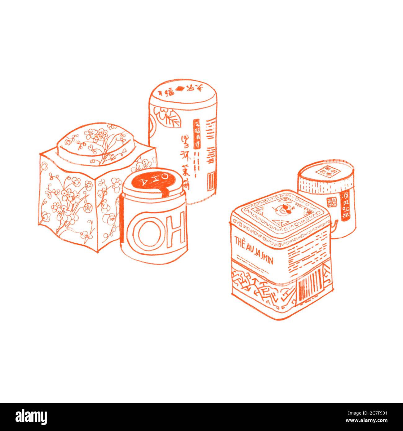 Assorted tea cans, tins and boxes Stock Photo - Alamy