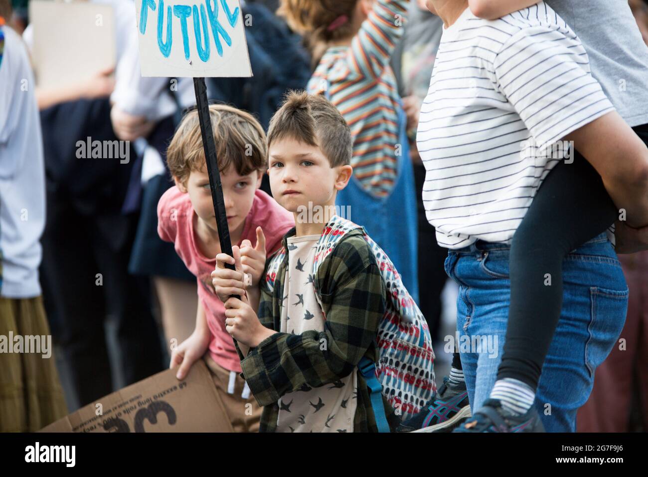 MELBOURNE, AUSTRALIA - May 21, 2021: A group of primary school children ...