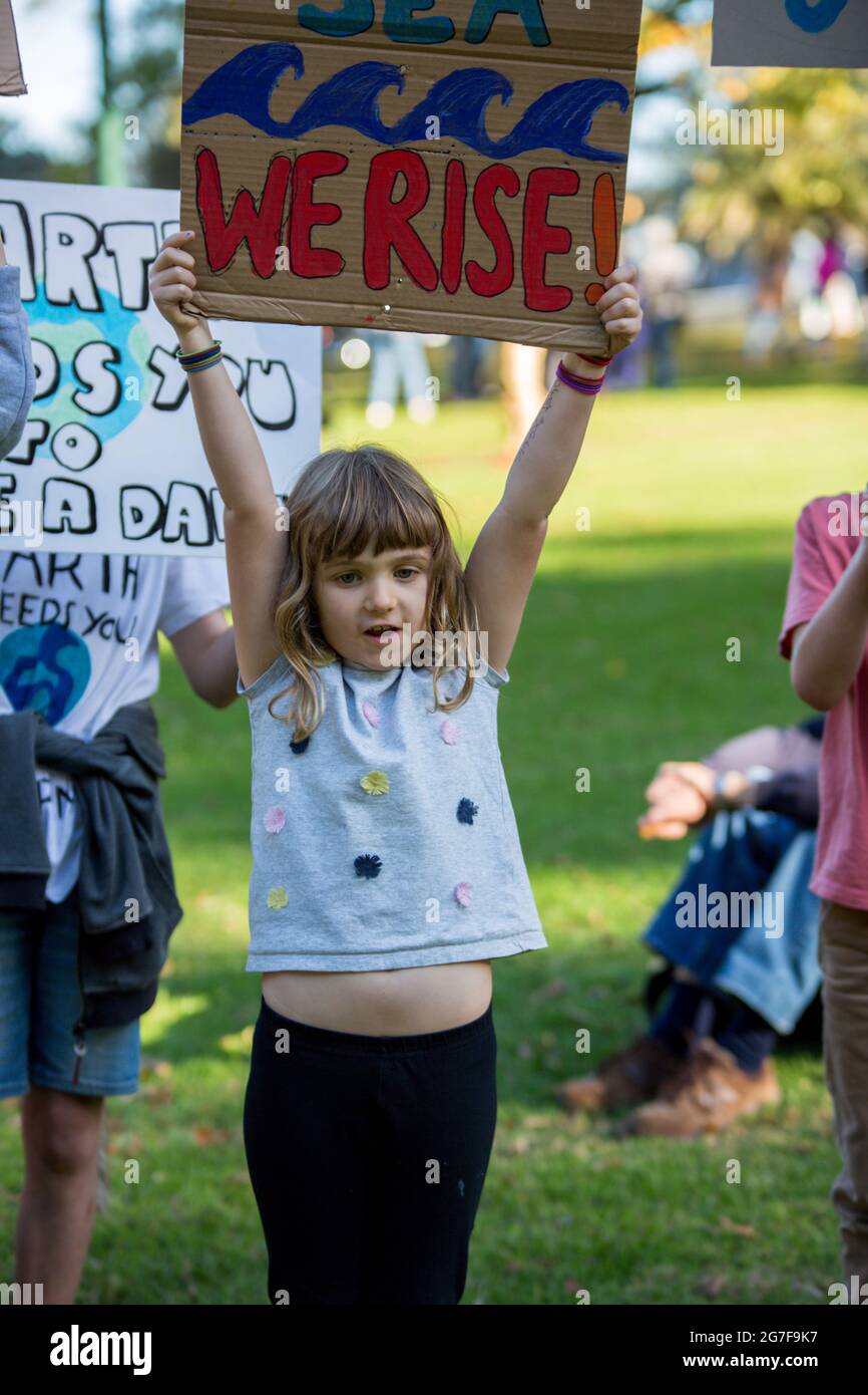MELBOURNE, AUSTRALIA - May 21, 2021: Primary school children with their ...
