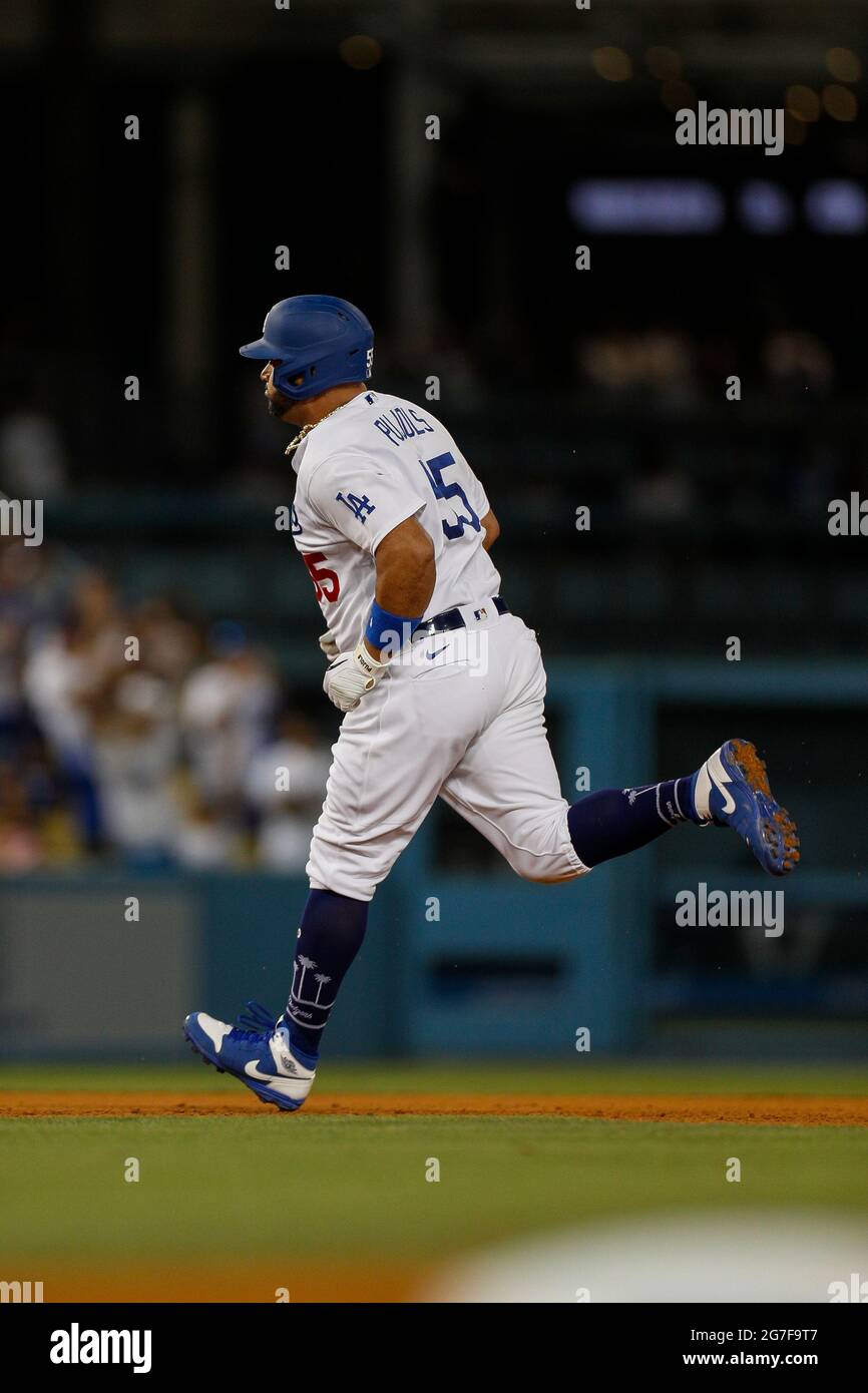 Los Angeles Dodgers first basemen Albert Pujols (55) hits his 2nd home ...