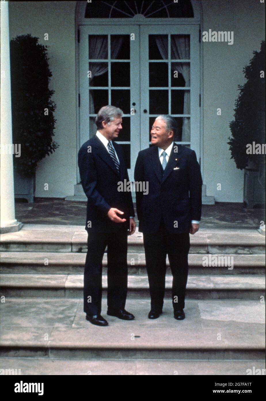 United States President Jimmy Carter, left, poses with Prime Minister ...